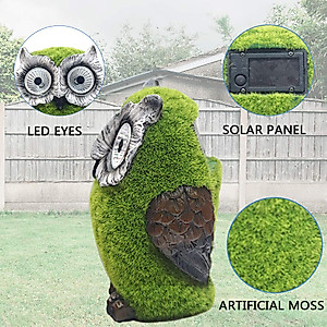 YOOLOOKY Solar Garden Lights Outdoor Owl Figurine with Luminous Eyes, Waterproof Garden Decorative Light for Courtyard Patio Pathway Lawn
