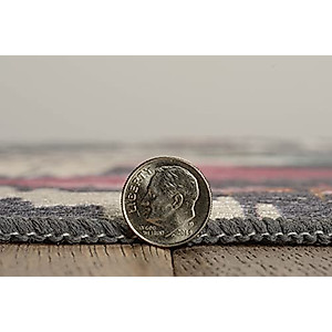 Linon The Anywhere Indoor Outdoor Washable Kauai Ivory & Charcoal 7' X 9' Area Rug