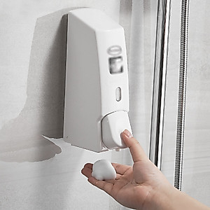 Soap Pump Dispenser Wall-Mounted Foam Soap Dispenser Small and Large-Capacity Plastic Dispenser Can Replenish Liquid White 600ml / 21oz Bottles Dispenser