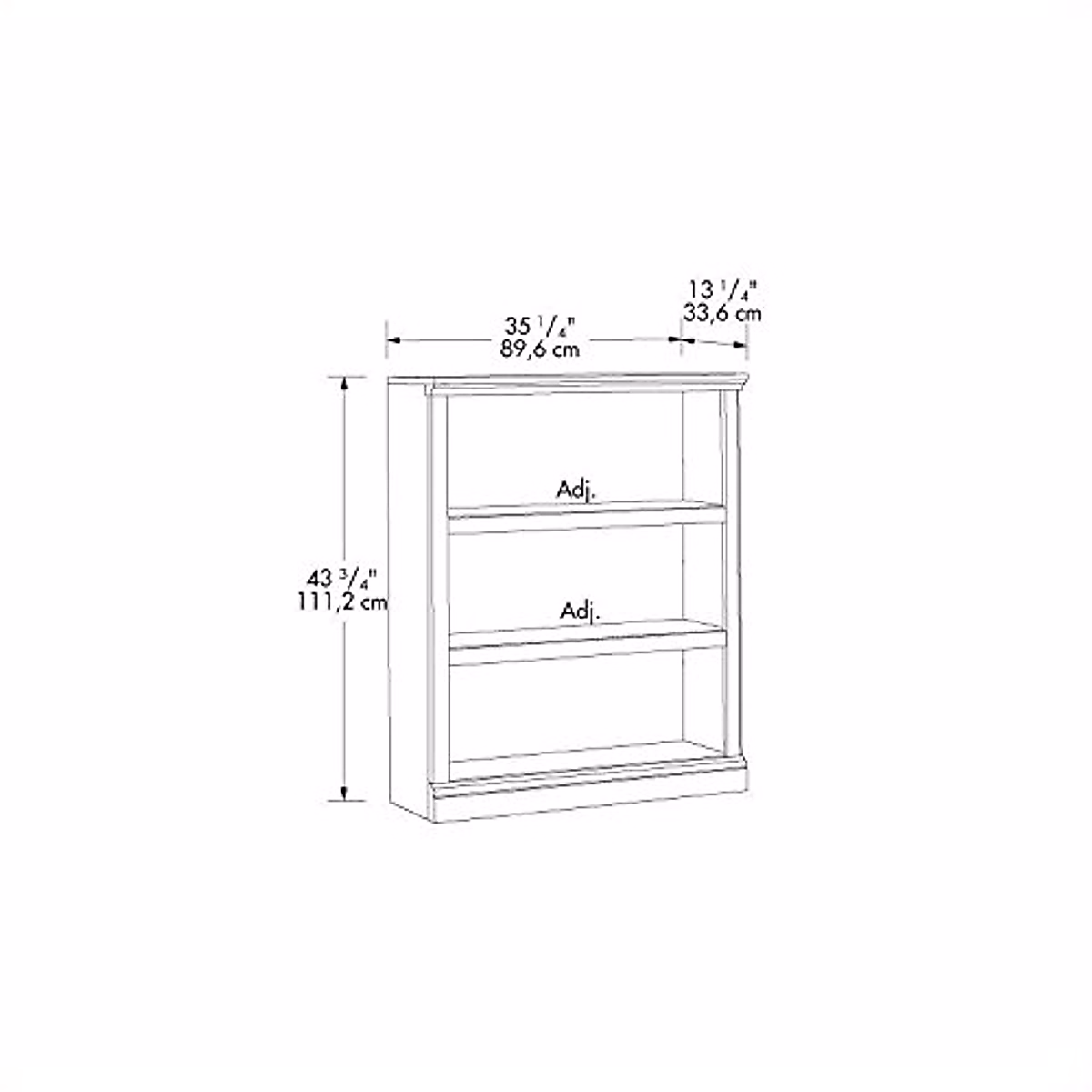 Pemberly Row 3 Shelf Bookcase in Oiled Oak