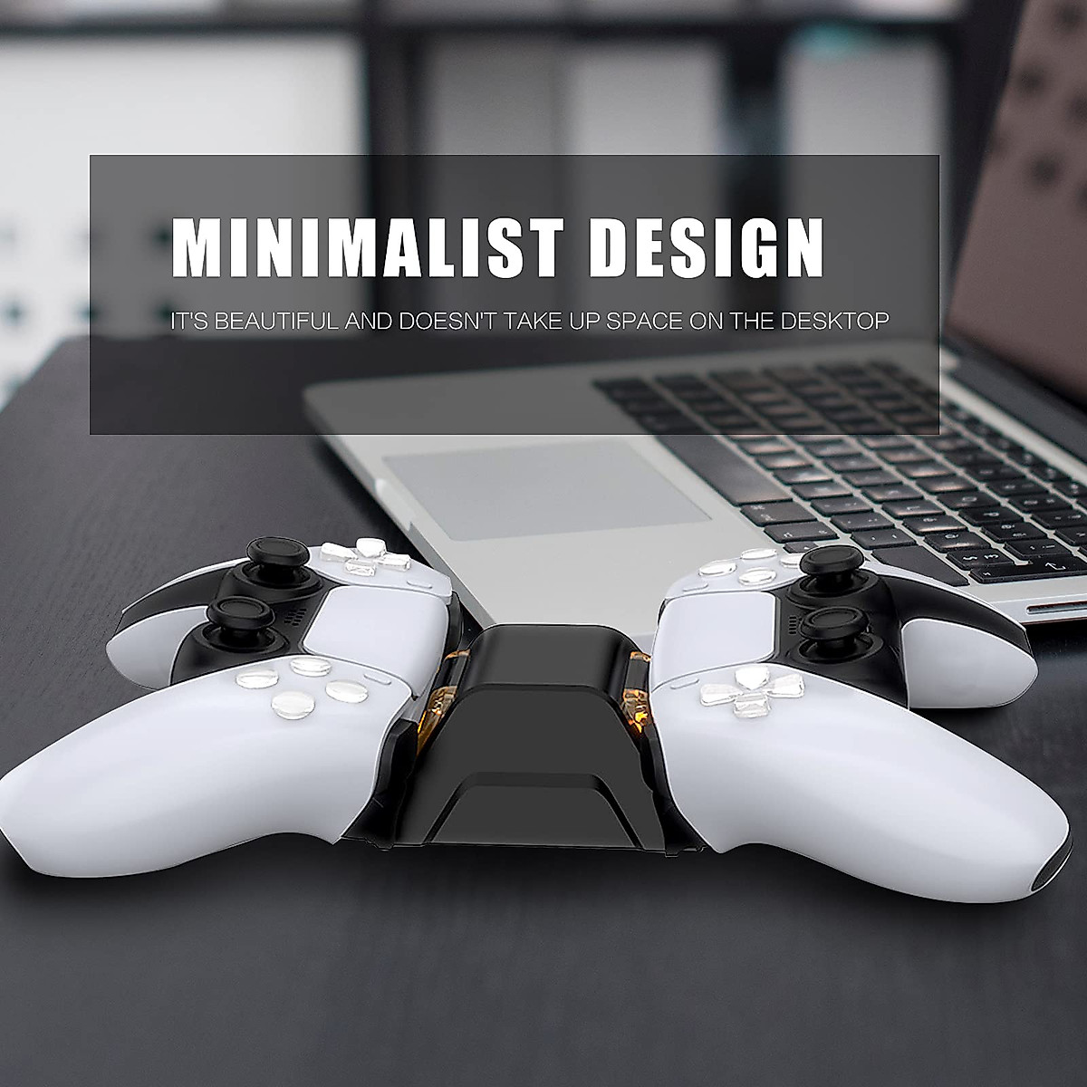 PS5 Controller Charger Station, Fast Charging Playstation 5 Controller Charging Station with LED Indicator Light and USB C Charger Cable