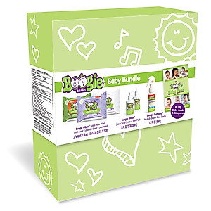 Baby Gift Set by Boogie Wipes, FSA/HSA Eligible, Baby Wipes by Boogie Wipes 90 Count, Diaper Rash Cream Spray by Boogie Bottoms 1 Pack, Baby Nasal Saline Drops by Boogie Drops 2 Pack