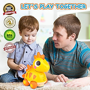 Baby Musical Toys 6 to 12 Months Touch & Go, Dinosaur Crawling Toys for 1 Year Old Boys Girls, Infants Learning Toys 12-18 Months, Gifts for 3 6 7 8 9 10 12 M+, Toddler Educational Gifts Toys Age 1-2