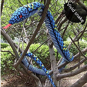 A-cool Giant Boa Constrictor Stuffed Animal Soft Snake Plush Toy (Blue（70"=180CM）)