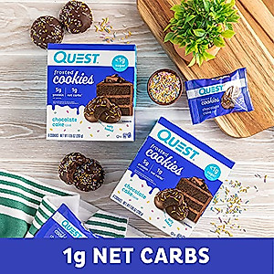 Quest Nutrition Chocolate Cake Frosted Cookies, 8 Count(Pack of 3)