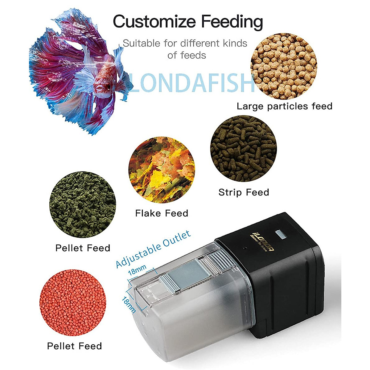 Aquarium Wi-Fi Fish Feeder Automatic Fish Feeders Auto Fish Food Timer Feeder for Fish Tank