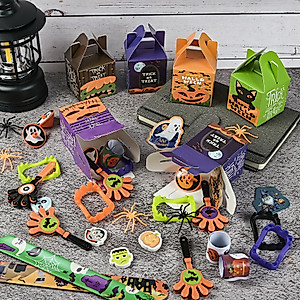 ATFUNSHOP 30PACKS Halloween Treat Boxes and Party Favors 240PCS Trick or Treat Candy Boxes for Classroom Students Exchange Halloween Carnival Prizes
