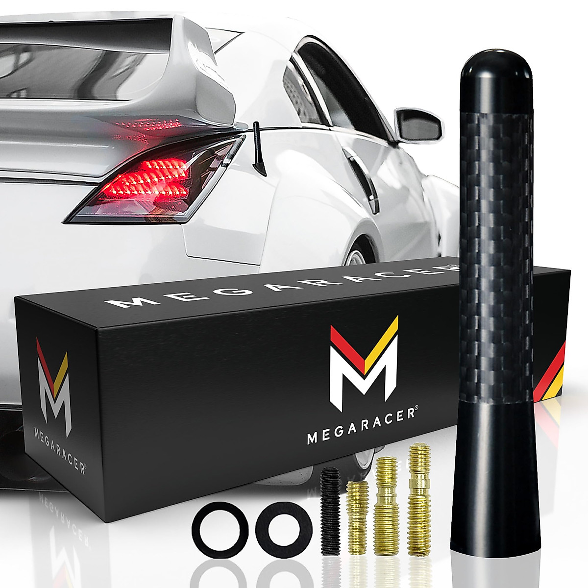 Universal Car Antenna Replacement | Truck Antenna | 3 Inch Carbon Fiber | Antena para Carro | Short Antenna for Truck | Billet Antenna for Car | Car Audio & Video Antennas | Auto Accessories | Black