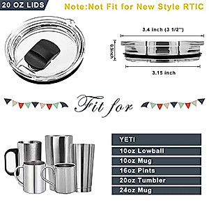 20oz Magnetic Tumbler Lid, BAKDIK 2 Pack Tumbler Replacement Lids for YETI Rambler, Ozark Trail, Old Style Rti, Replacement Magnetic Slider, Magnetic Spill Proof Tumbler Cover