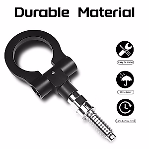 Car Front Bumper Tow Hook, Metal Bumper Pulls Trailer Rotary Tow Hooks, Universal Foldable Auto Repair Parts, Suitable for Truck SUV Car (Black)