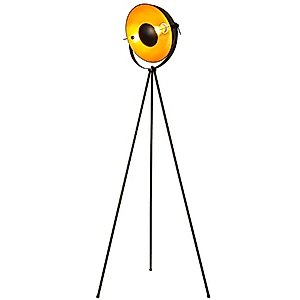 Industrial Floor Lamp for Living Room, Modern Satellite Tripod Light Fixture for Rustic Decor, Cinema Lighting Retro Spotlight Farmhouse Vintage Standing Lamps for Bedrooms Black Gold(with no Bulb)