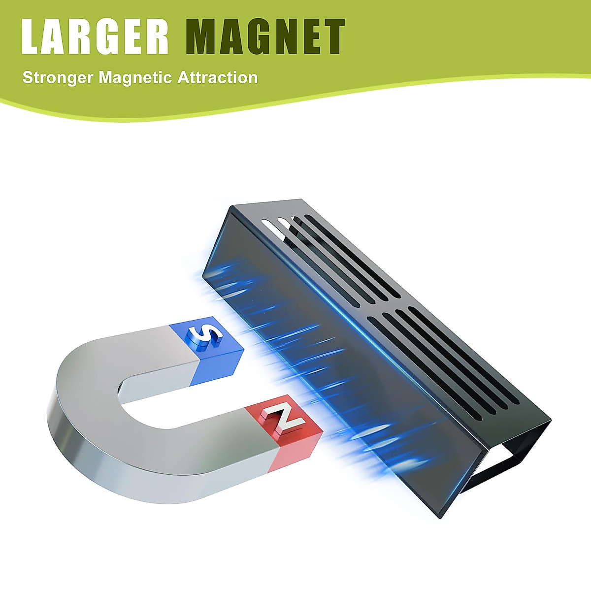 Hoenart Magnetic Spice Rack for Refrigerator, Moveable Magnetic Spice Organizer, 2 Pack Metal Strong Magnetic Shelf for Fridge and Microwave Oven, Space Saving for Kitchen (Black)