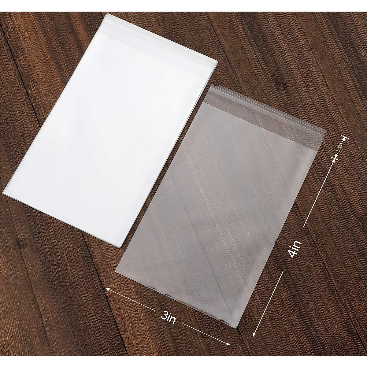 200 pcs Clear 3" x 4" Self Seal Cello Cellophane Bags Resealable Poly Bags 2.8 mils for Cookie, Candy, Gift Bakery, Prints, Photos, Cards & Envelopes, Party Decorative