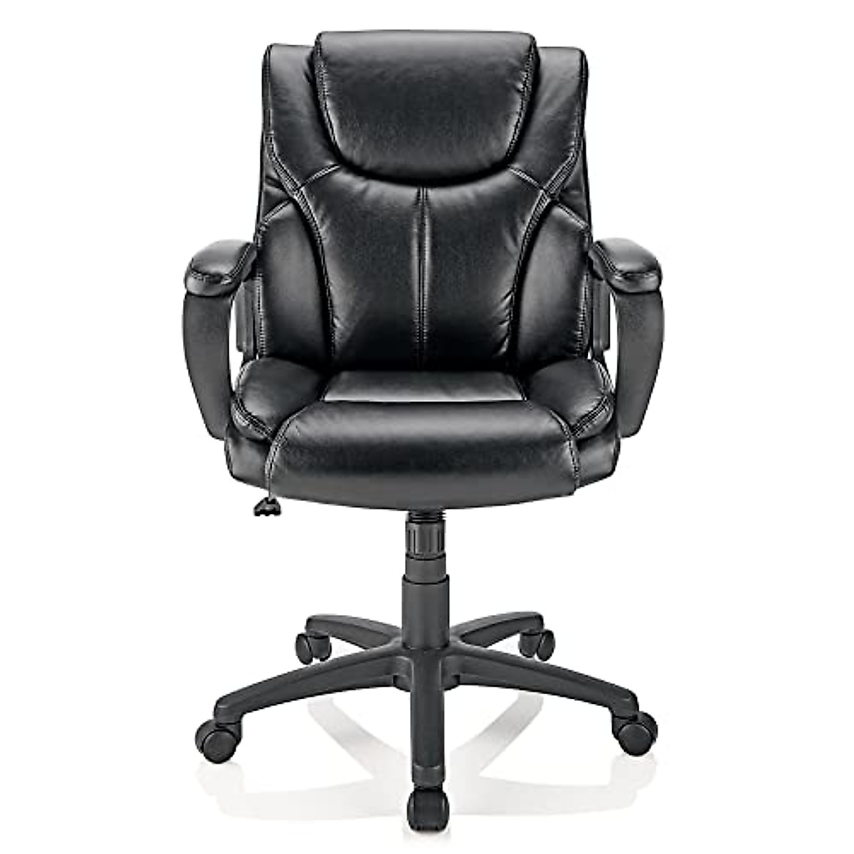 Brenton Studio® Mayhart Vinyl Mid-Back Chair, Black