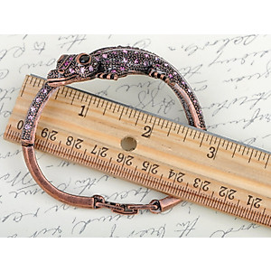 Alilang Copper Tone Amethyst Colored Rhinestones Alligator Crocodile Bangle Bracelet