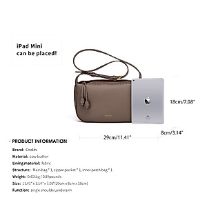 Cnoles Crossbody Shoulder Bags For Women Leather Purse And Handbags Ladies Evening Cell Phone Bag Wallet Purse Grey