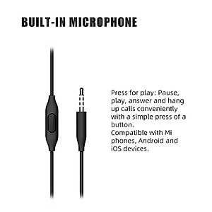 Xiaomi Mi in-Ear Headphones Basic, Piston in-Ear Headphones Earphones Earbuds Headset with Remote & Mic, Black