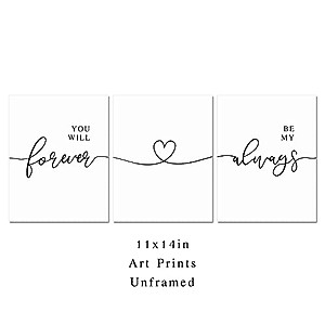 Bedroom Decor for Couples Wall Art Set of 3 Prints Bedroom Wall Decor Loves Above Bed Art Prints Home Gifts, 11x14inch Unframed