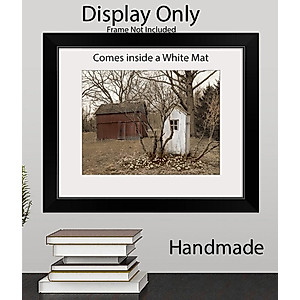 Barn Outhouse Bathroom Decor Brown Beige Neutral Bathroom Matted Photography Handmade Wall Art Picture