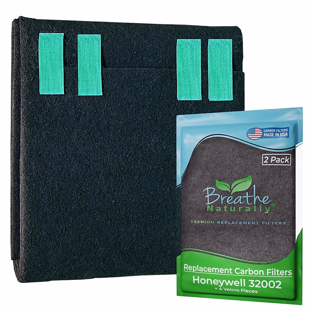 Breathe Naturally - Carbon Prefilter for Honeywell Air Purifier - Compatible with Honeywell 32002 Series Air Purifiers - Honeywell Air Purifier Pre Filter Replacement - (6 x 48 x 0.2 Inch, 2 Pack)