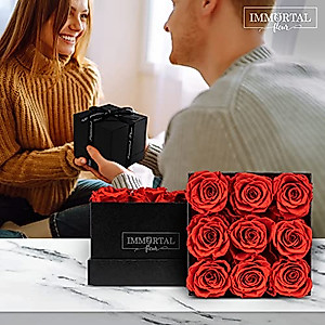 Immortal Fleur Preserved Roses In A Box | Real Preserved Flowers | Unique Real Roses for Delivery Prime | Forever Roses Box | Fresh Flowers for Delivery Prime Next Day | Mom Birthday Gifts from Daughter | Sympathy Flowers for Delivery Prime Birthday