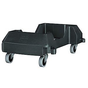 Rubbermaid Commercial Products Slim Jim Container Trash Can Trolley/Dolly with Wheels, Black, Easy Transport/Maneuverability of 16/23 Gallon Slim Jim Containers/Recycling