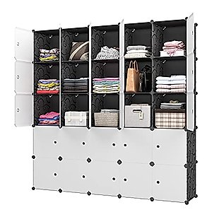 KOUSI Large Cube Storage -14"x18" Depth (25 Cubes) Organizer Shelves Clothes Dresser Closet Storage Organizer Cabinet Shelving Bookshelf Toy Organizer,70"x18"x70"