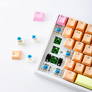YUNZII Rainbow 84 84-Key RGB Hotswap Wired Mechanical Gaming Keyboard with PBT Shine Through Keycaps for Mac/Win/Gamers (Gateron Brown Switch, Rainbow)
