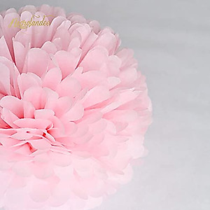 NICROLANDEE 12PCS Dusty Rose Blush Pink Tissue Pom Poms Flowers for Wedding, Bridal Shower, Baby Shower, Sweet Birthday, Engagement, Bachelorettes, Valentine Decorations, Pink Party Decorations