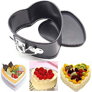 4-Inch Springform Pans Set, 4 Pack Non-Stick Cheesecake Pan, Leakproof Cake Pan, Removable Bottom Baking Pans, for Mini Cake, Pizzas and Quiches, Cheesecakes, Birthday Cake, Heart Shape