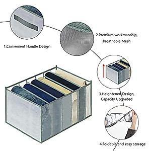 DFFA 2PCS Wardrobe Clothes Drawer Organizer Storage(Upgraded Large 6 Grids),Closet Clothing Storage Jeans Box Washable Organization , Foldable Divider for shirts Sweater