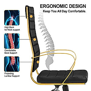 LUXMOD Vegan Leather high Back Office Chair, White