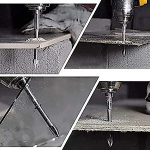 5/7PCS Efficient Universal Drilling Tool, Titanium Combination Drill Tap Bits Set, Triangle Drill Bit, Glass, Tile and Concrete Drill Bit, Multifunctional Cross Alloy Drill Bit Tip Tools (7 PCS)