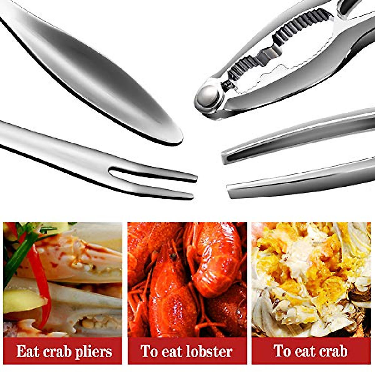 18 Pcs Seafood Tools Set including 8 Forks 4 Lobster Crackers Nut Cracker and 4 Lobster Crab Mallets 2 Seafood Scissors