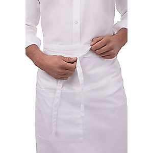 Chef Works Unisex Bistro Chef Apron, White, One Size
