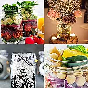 KAMOTA Mason Jars 18 oz With Regular Lids and Bands, Ideal for Jam, Honey, Wedding Favors, Shower Favors, Baby Foods, DIY Spice Jars, 12 PACK, 20 Whiteboard Labels Included