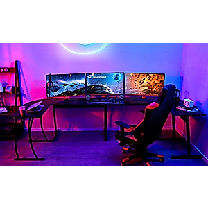GreenForest L Shaped Gaming Desk 58.1 inch Home Corner Office Desk Writing Studying Computer Table PC Workstation for Home Office Bedroom, Black