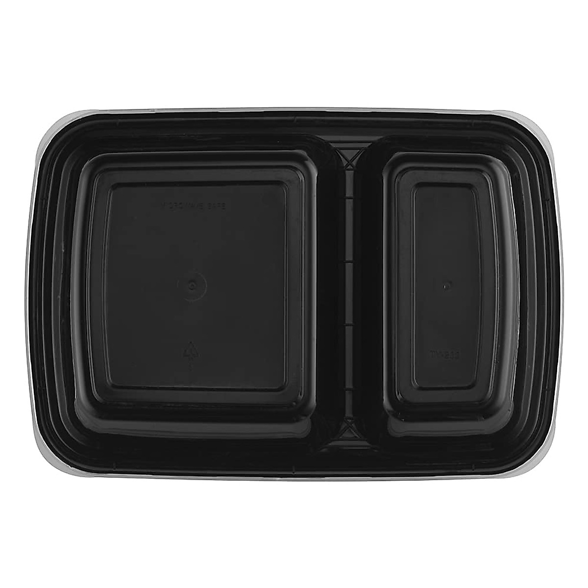 TIYA Takeout Food Containers - 32 oz Bulk 150 Pack with Lids - Plastic Compartment Storage To-Go Boxes - Reusable, Microwavable, Dishwasher Safe - Leak Proof for Restaurants and Meal Prep