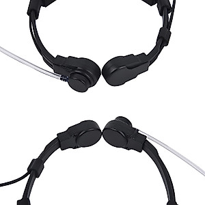 Pdflie uv-5r uv-82 Laryngophone Subvocal Mike Walkie Talkie Throat Vibration Microphone Neck Coiled Earpiece and Mic uv5r 2 Pin Tactical Military Headset for Baofeng Kenwood uv5r ar152 Ham Radio