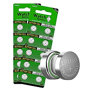 Cotchear 20pcs 1.5V AG10 Alkaline Button Battery 189 389 AG10 LR1130 LR54 V10GA Battery Alkaline Button Coin Cell Batteries