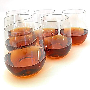36 piece Stemless Unbreakable Crystal Clear Plastic Wine Glasses Set of 36 (12 Ounces)