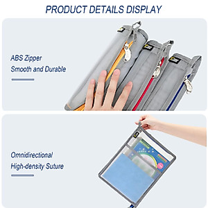 NEW TILAMI Mesh Zipper Pouch Bags - Durable high-Strength Nylon, Premium ABS Zipper - A4 Size Clear Mesh Bags with Zipper File Organization for School,Office,Travel (6 Pack)