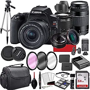 Canon EOS Rebel SL3 DSLR Camera Bundle with Canon EF-S 18-55mm STM and 75-300mm III Lens, 64GB Memory, Case, Tripod and More (28pc Bundle) (Renewed)