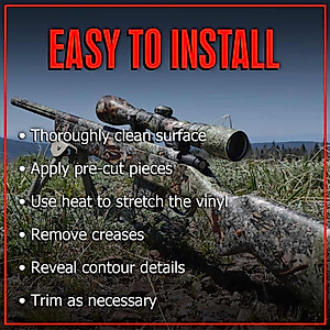 GunSkins Rifle Skin - Premium Vinyl Gun Wrap with Precut Pieces - Easy to Install and Fits Any Rifle - 100% Waterproof Non-Reflective Matte Finish - Made in USA - Realtree Xtra