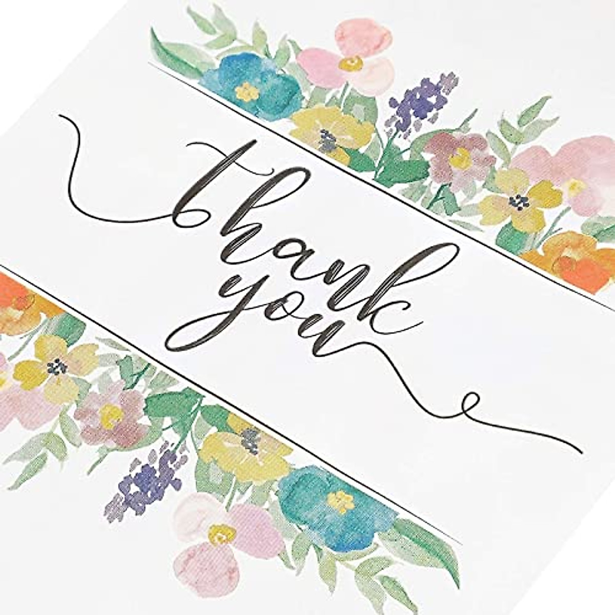 100 Pack Paper Cookie Bags, 5 x 7 Inch for Party Favors, Treats, Candy, Wedding, Individual Bag with Floral Thank You Design, Mini Gift Bags for Snacks, Goodies