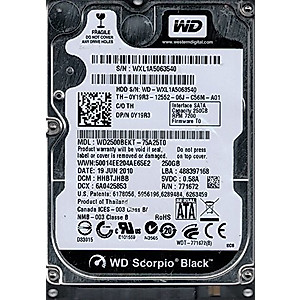 WD2500BEKT-75A25T0 DCM: HHBTJHBB WXL1A Western Digital 250GB