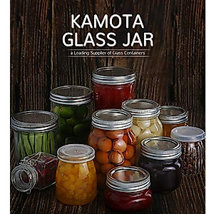 KAMOTA Mason Jars 12 oz With Regular Lids and Bands, Ideal for Jam, Honey, Wedding Favors, Shower Favors, DIY Spice Jars, 24 PACK, 30 Labels Included