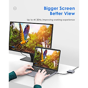 LENTION 3-in-1 USB C Hub with 100W Power Delivery, USB 3.0 & 4K HDMI for 2023-2016 MacBook Pro, New Mac Air/Surface/Chrome/Steam Deck, More, Stable Driver Adapter (CB-C14, Space Gray)