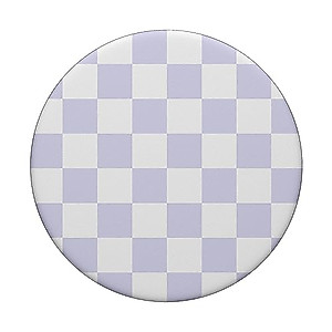 Cute Pastel Lavender Off White Checker Pattern Design PopSockets Standard PopGrip
