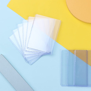 100 Pcs Topload Card Sleeves Transparent Top Loader Card Holders Protectors Thick Trading Card Top Loads Holder Easel Stands Clear Protective Sleeves Case for Baseball,Sports,Trading Cards(3x4 Inches)